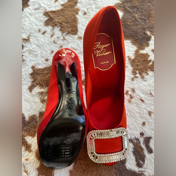 Roger Vivier | Shoes | Belle Vivier Pilgrim Buckle Pumps In Satin ...